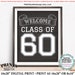 Class of 60 Sign, Welcome Class of 1960 Reunion Decoration, Chalkboard ...