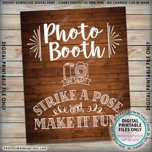 Photobooth Sign, Strike a Pose & Make It Fun Photo Booth Selfie Wedding ...