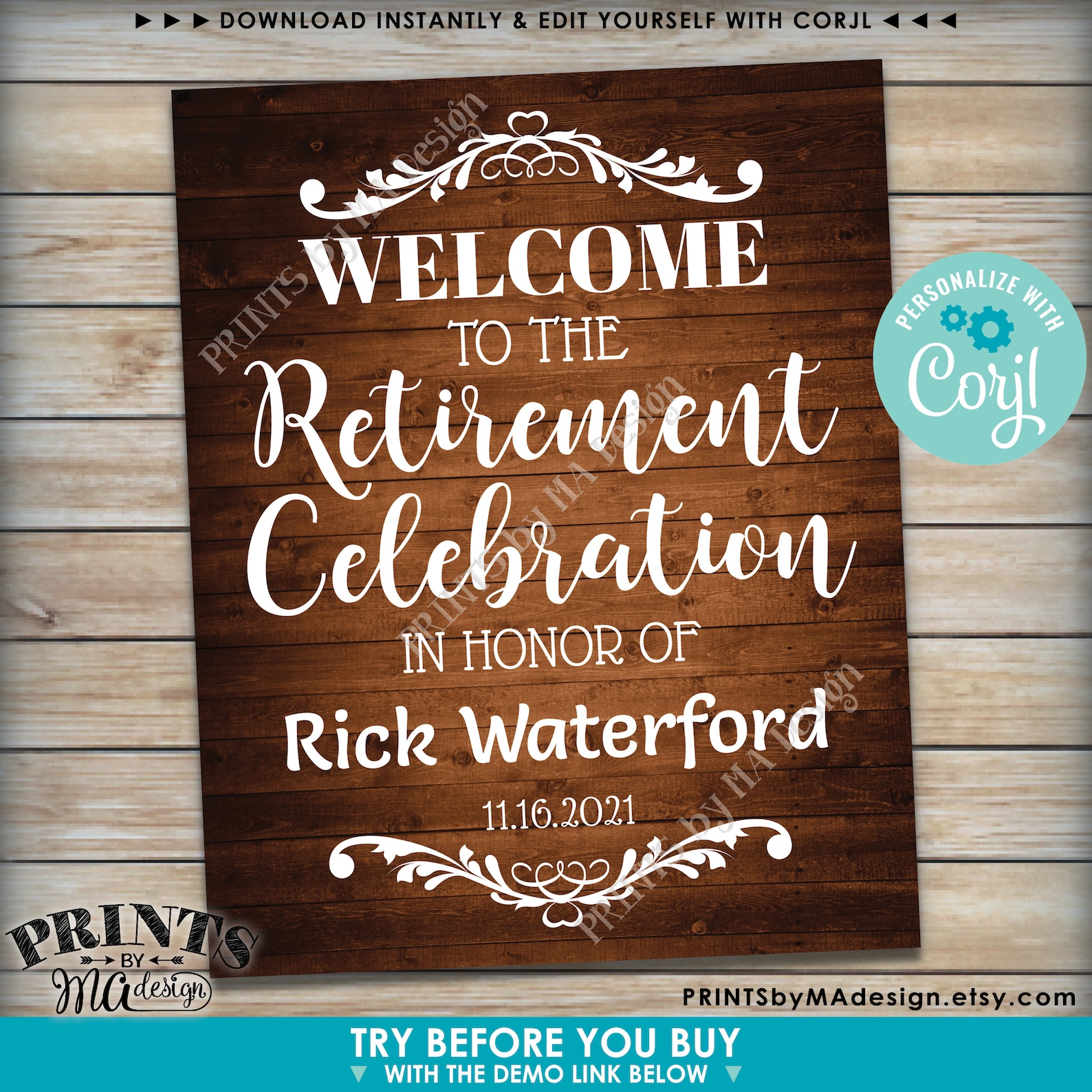 Retirement Party Sign Welcome to the Retirement Celebration | Etsy