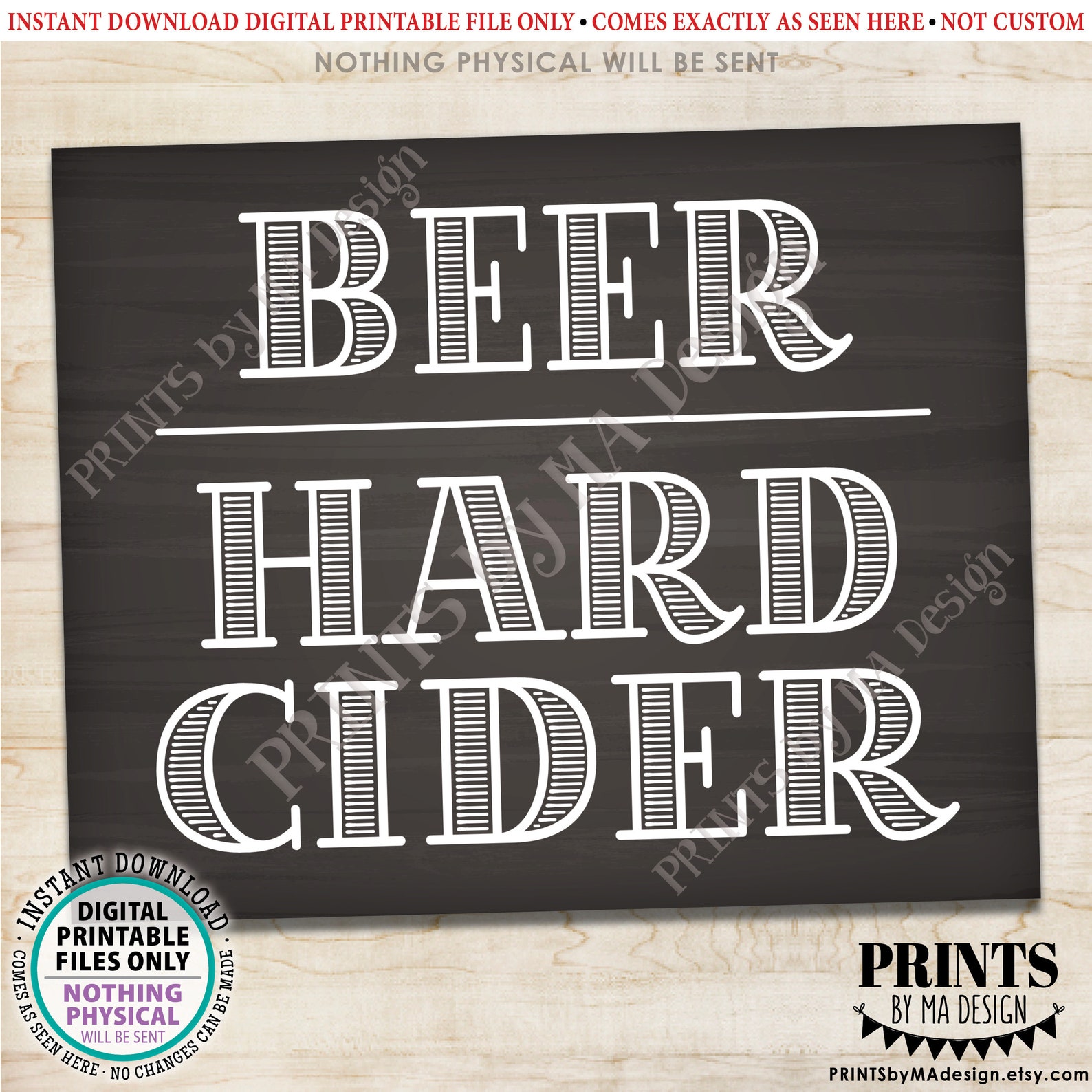 Beer & Hard Cider Sign, Please Help Yourself to the Beverage Station ...