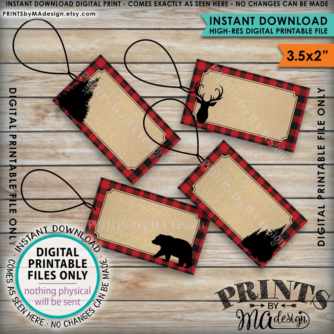 Lumberjack Labels Red Checker Buffalo Plaid Food Labels - Etsy
