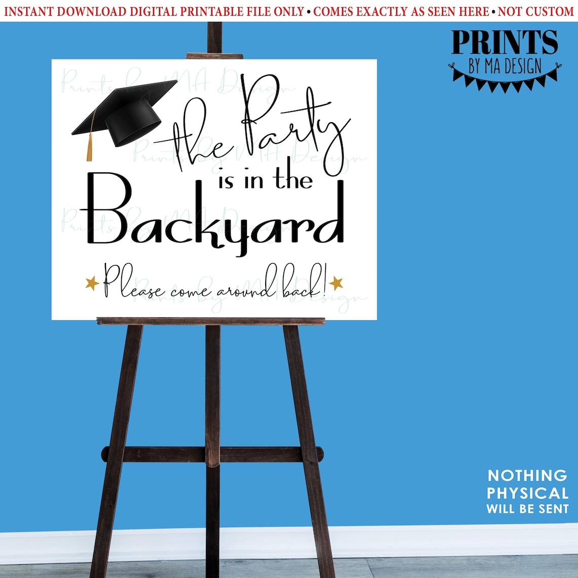 Graduation Party is in the Backyard Sign, Please Come Around Back, Grad ...