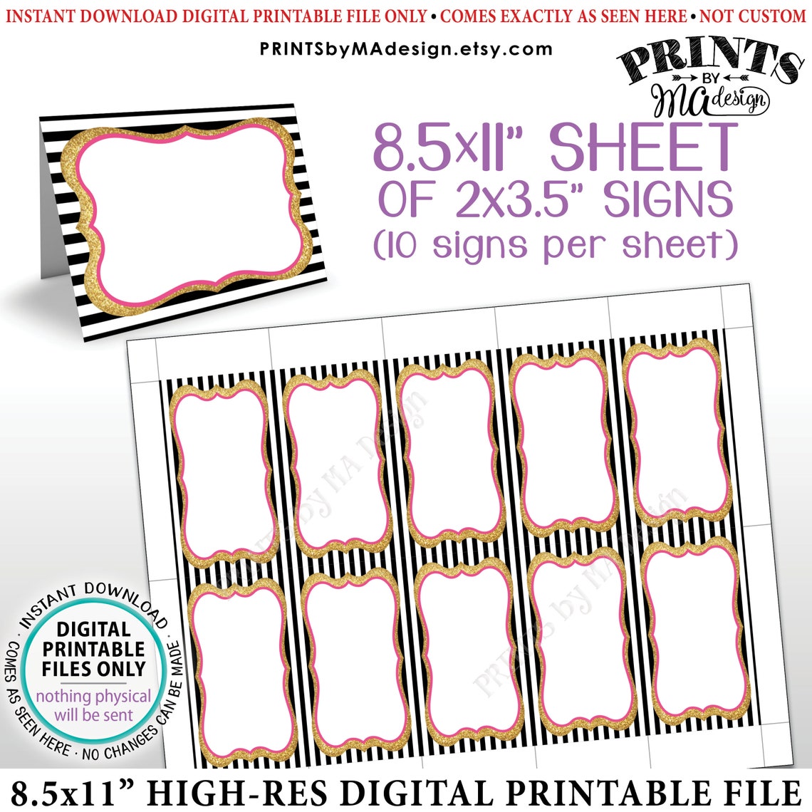 Food Labels Table Tent Menu Buffet Food Tags Place Cards - Etsy