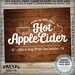 Apple Cider Sign, Warm up With Some Hot Apple Cider a Hug From the ...