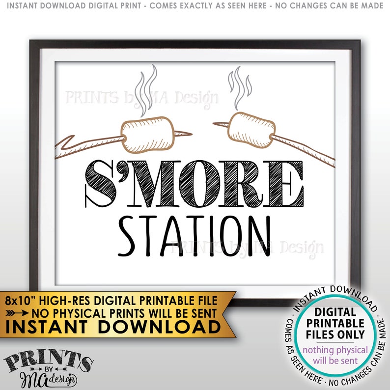S'more Station Sign Smore Station Sign Roast - Etsy