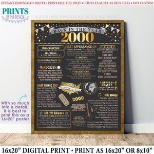 Back in the Year 2000 Poster Board, Remember 2000 Sign, Flashback to ...