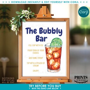 Editable Soda Bar Sign, DIY Drink Station, Italian/dirty Soda ...