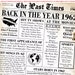 Flashback to 1962 Newspaper Back in the Year 1962 Class - Etsy