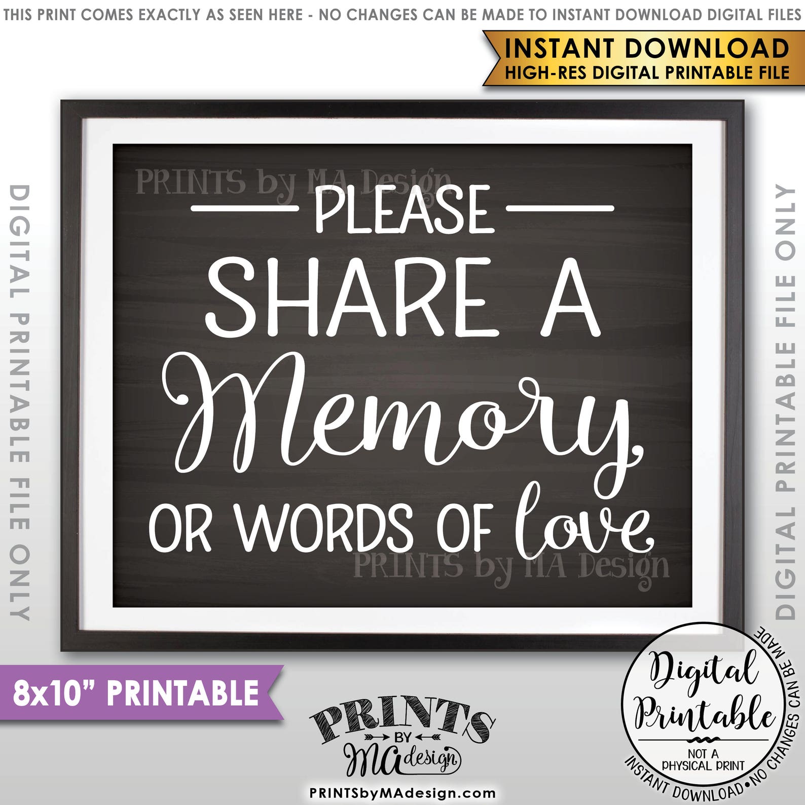 Share a Memory Sign Share Memories Write a Memory | Etsy