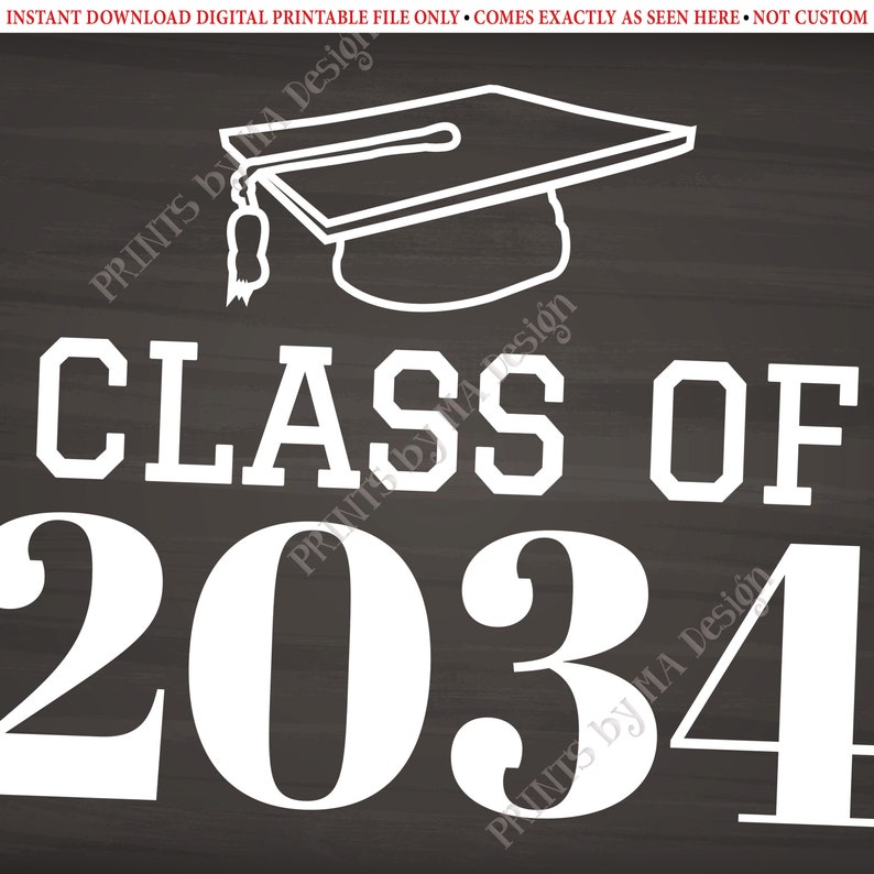 Class of 2034 Sign High School Graduation in 2034 PRINTABLE | Etsy
