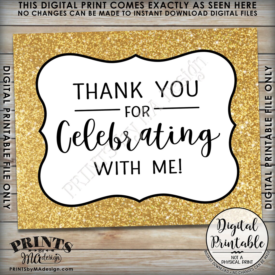 Thank You for Celebrating With Me Sign Birthday Graduation - Etsy