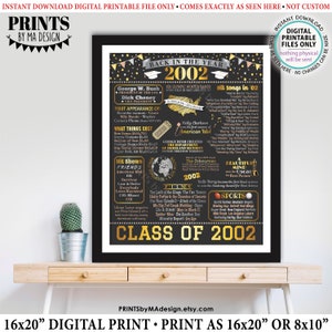 Class of 2002 Reunion Decoration, Back in the Year 2002 Poster Board ...