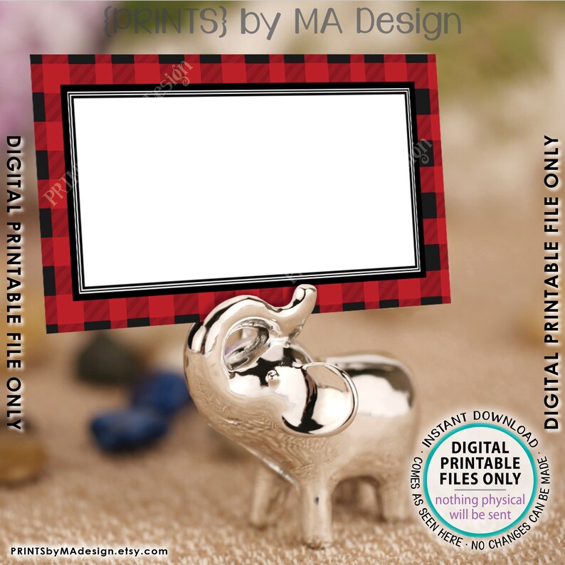 Lumberjack Theme Labels Buffalo Plaid Food Labels Red | Etsy