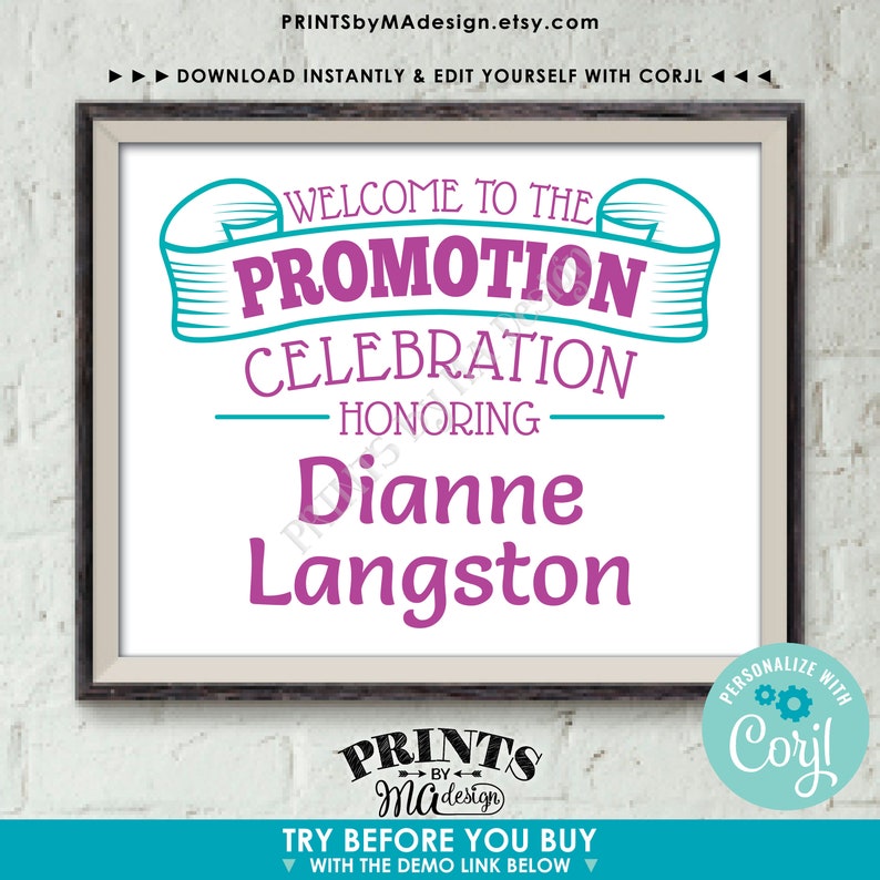 Welcome to the Promotion Celebration Job Promotion Party - Etsy