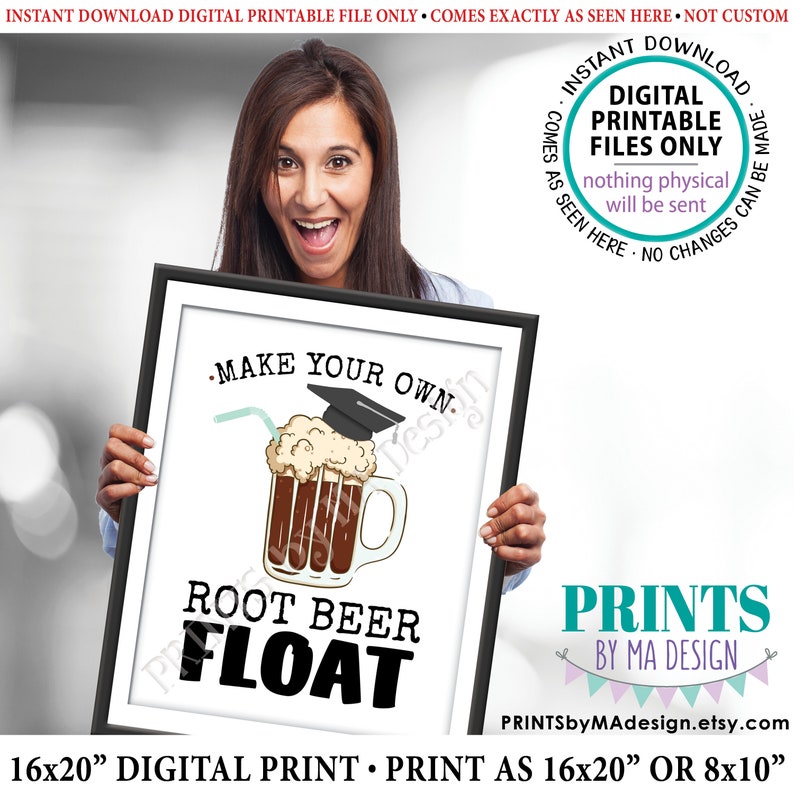 Graduation Party Root Beer Float Sign Make Your Own Float | Etsy