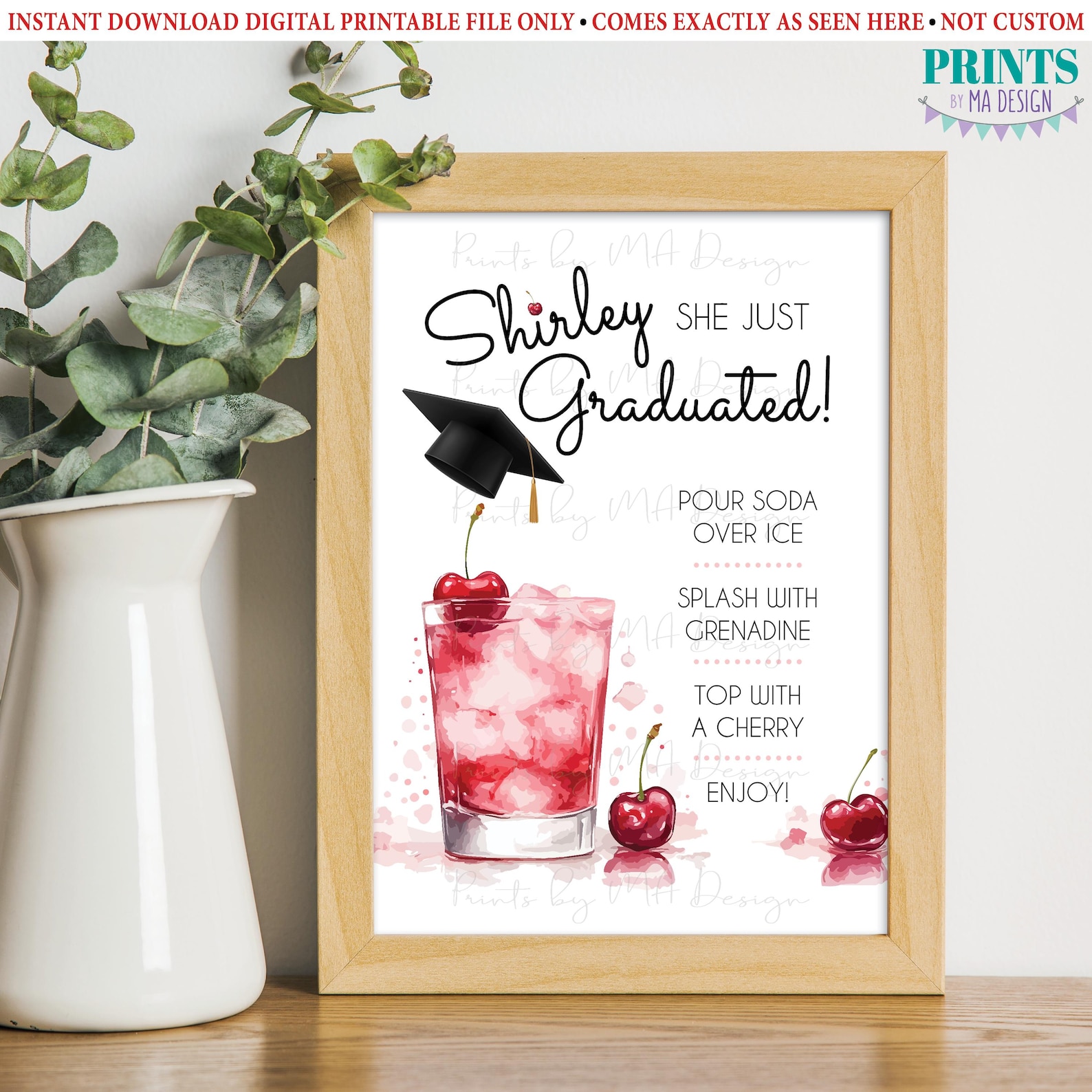 Graduation Shirley Temple Sign, Non-alcoholic Bar Menu, Her Signature ...