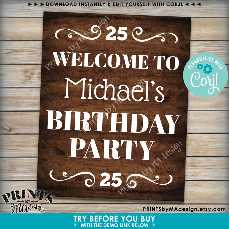 Birthday Party Sign Welcome to the Birthday Decorations | Etsy