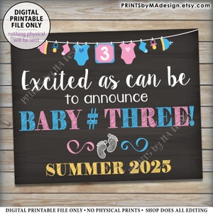 Baby Number 3 Pregnancy Announcement, Baby #3 Expecting Third Child ...