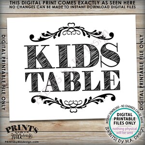 Wedding Kids Table Sign, Reception Activities for Kids Table Sign, Kids ...