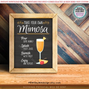 Make Your Own Mimosa Sign, Champagne Bubbly Fruit Cocktail, Brunch ...
