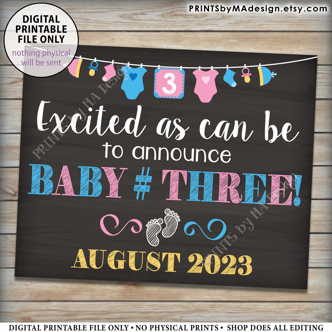 Baby Number 3 Pregnancy Announcement, Baby #3 Expecting Third Child ...