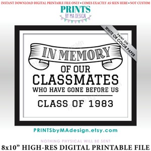 Class of 1983 Reunion Memorial, in Memory of the Classmates Who Have ...