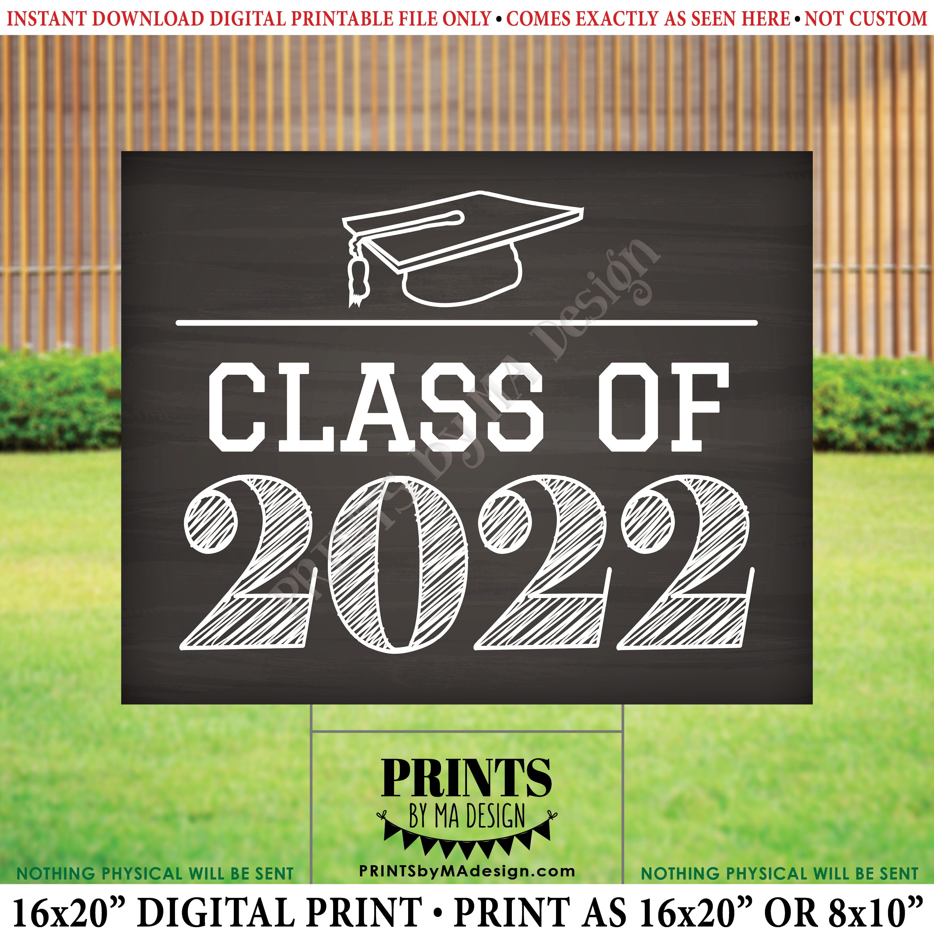 Class of 2022 Sign, High School Graduation in 2022, PRINTABLE 8x10 ...