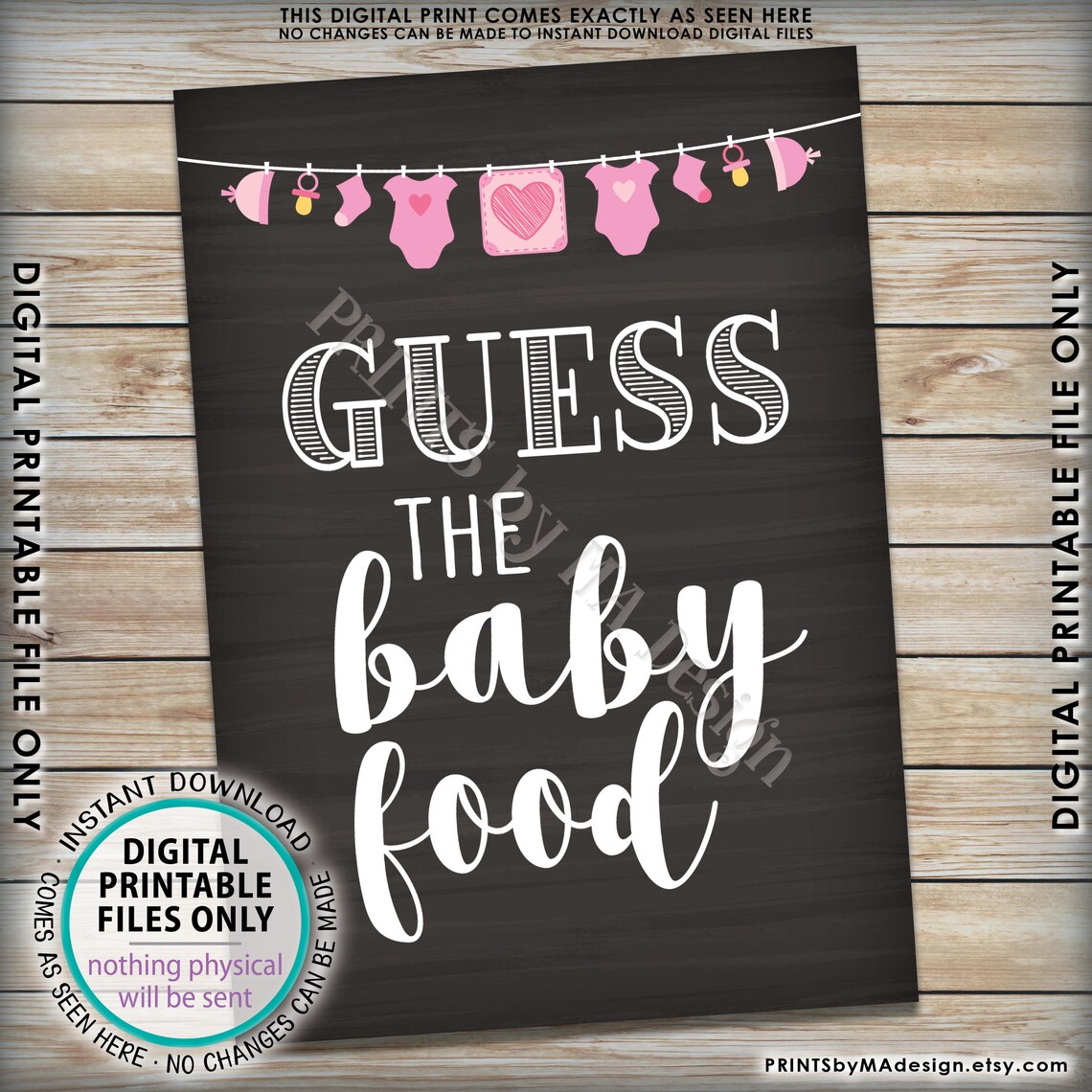 Guess the Baby Food Sign, Baby Food Guessing Game, Baby Shower Game ...