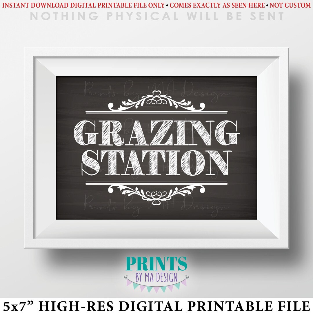 Grazing Station Sign, Help Yourself to Food, Graduation, Wedding ...