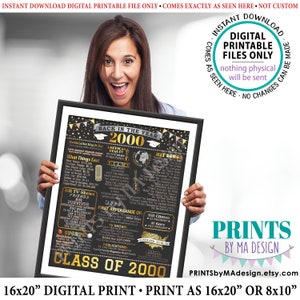 Class of 2000 Reunion Decoration, Back in the Year 2000 Poster Board ...