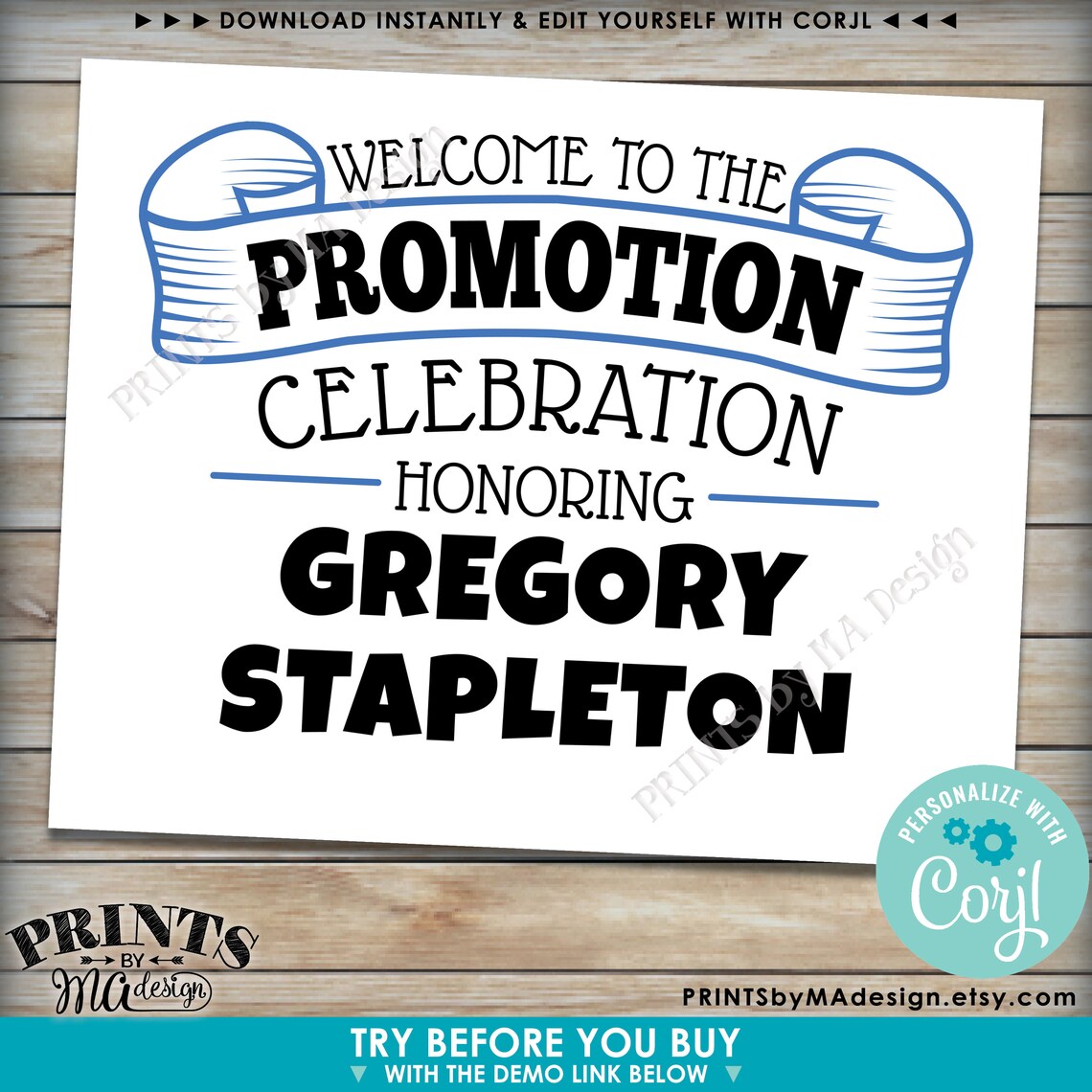 Welcome to the Promotion Celebration Job Promotion Party - Etsy