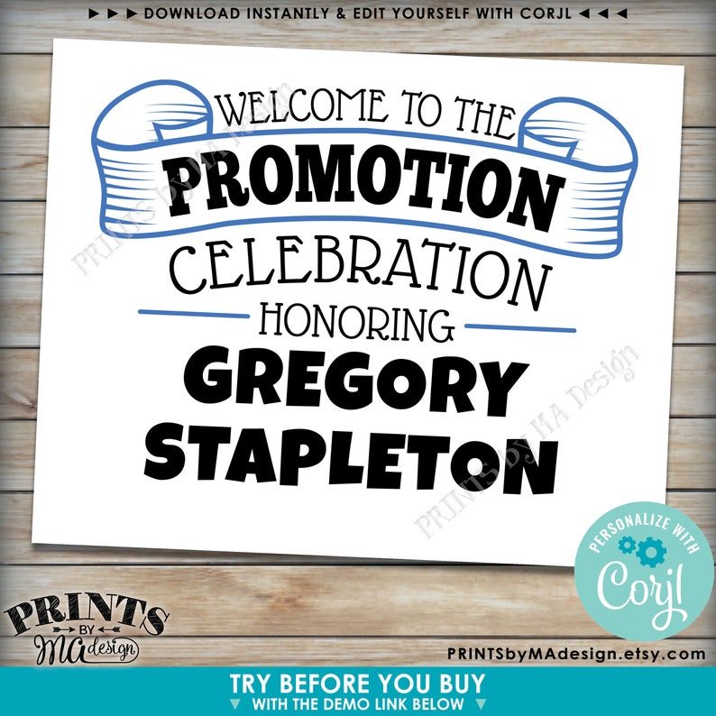 Welcome to the Promotion Celebration Job Promotion Party - Etsy