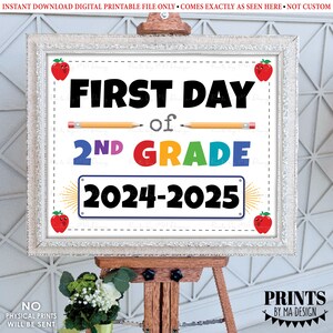 First Day of School Sign, Second Grader, Starting 2nd Grade, 2024-2025 ...