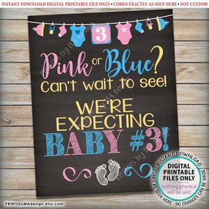 Baby Number 3 Pregnancy Announcement, Pink or Blue Can't Wait to See ...