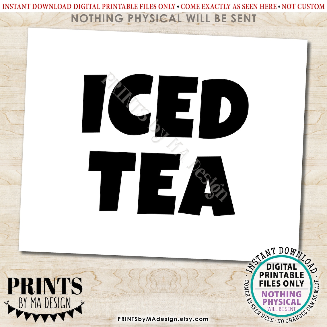 Beverage Signs, Drink Station Bundle Package, Coffee, Tea, Iced Tea ...