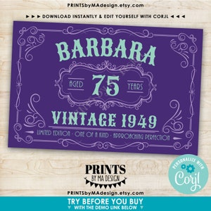 Editable Vintage Birthday Sign, Better With Age Liquor Themed Party ...