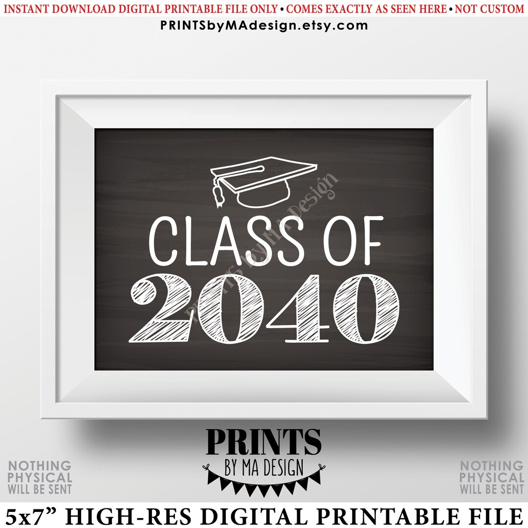 Class of 2040 Sign, First Day of School Photo Prop, High School ...