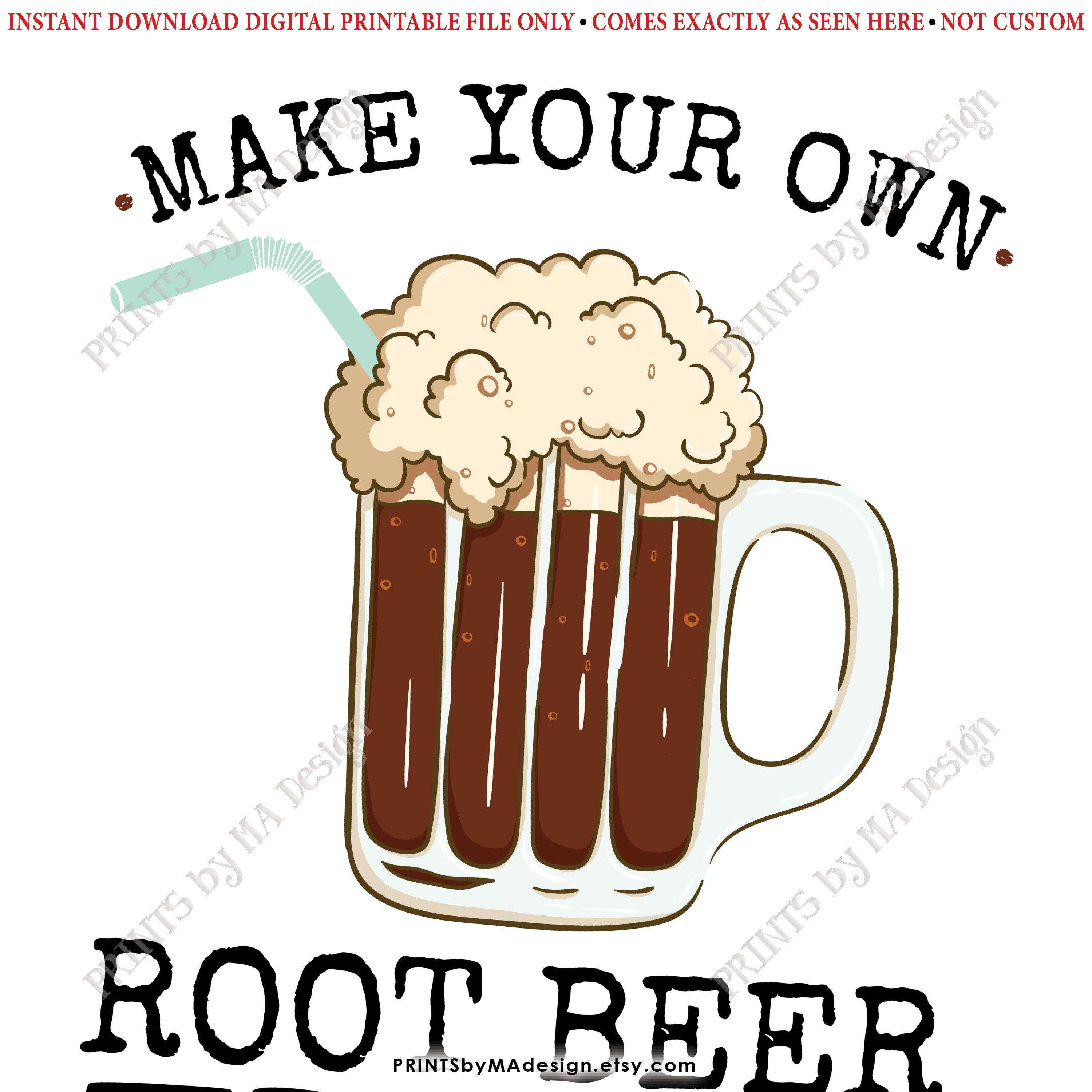 Root Beer Sign Make Your Own Float Build An Ice Cream Float Ice Cream Soda Station Printable