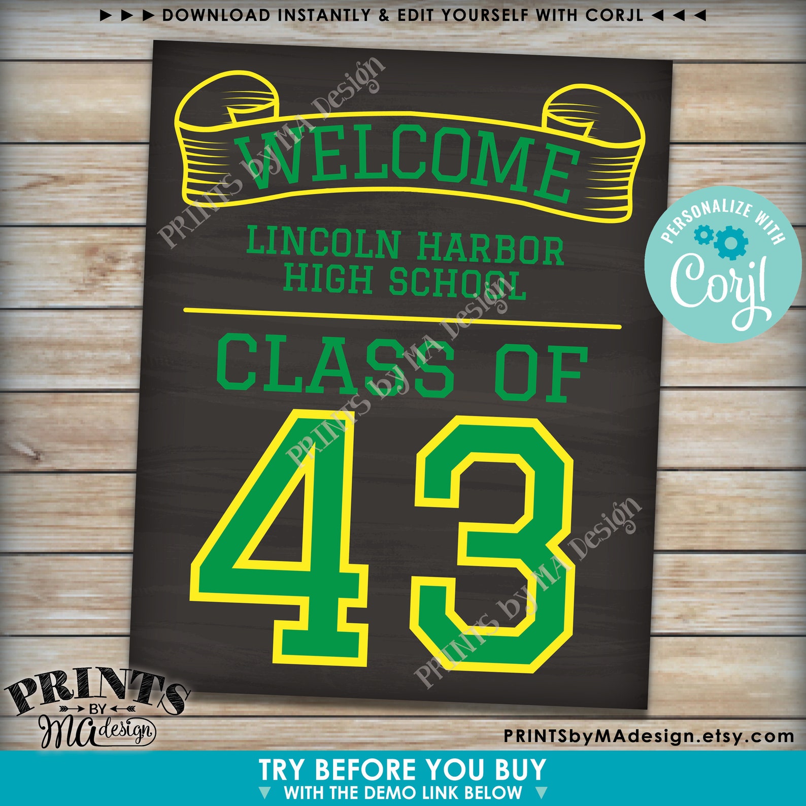 Class Reunion Welcome Sign Class of Reunion Decor Custom | Etsy