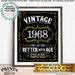 1968 Birthday Sign Better With Age Vintage Birthday Poster - Etsy