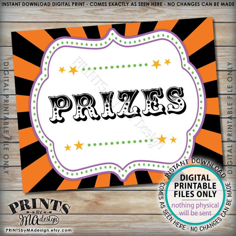 Halloween Carnival Signs Carnival Games Prizes Tickets - Etsy