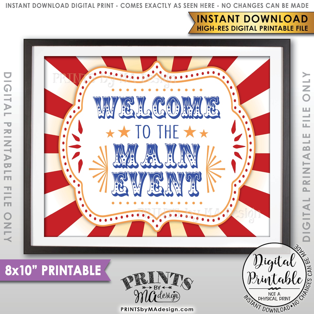 Welcome to the Main Event Carnival Theme Birthday Welcome to the Circus ...