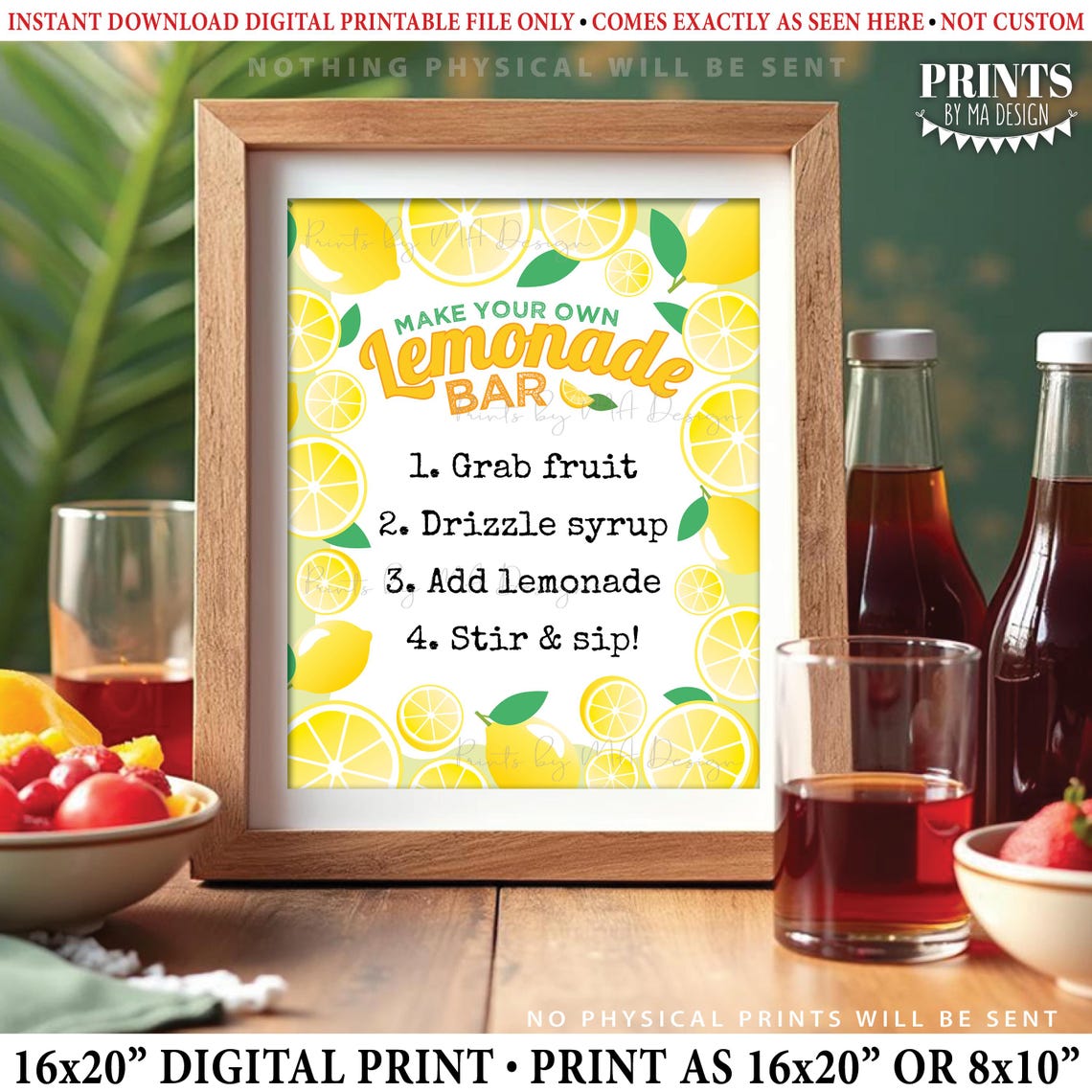 Lemonade Bar Sign, Graduation Party Decorations, Birthday, Retirement ...