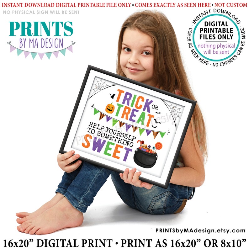 Trick or Treat Help Yourself to Something Sweet Treat Sign - Etsy