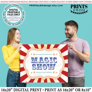 Carnival Magic Show Sign, Circus Birthday Party Activities, Festival ...