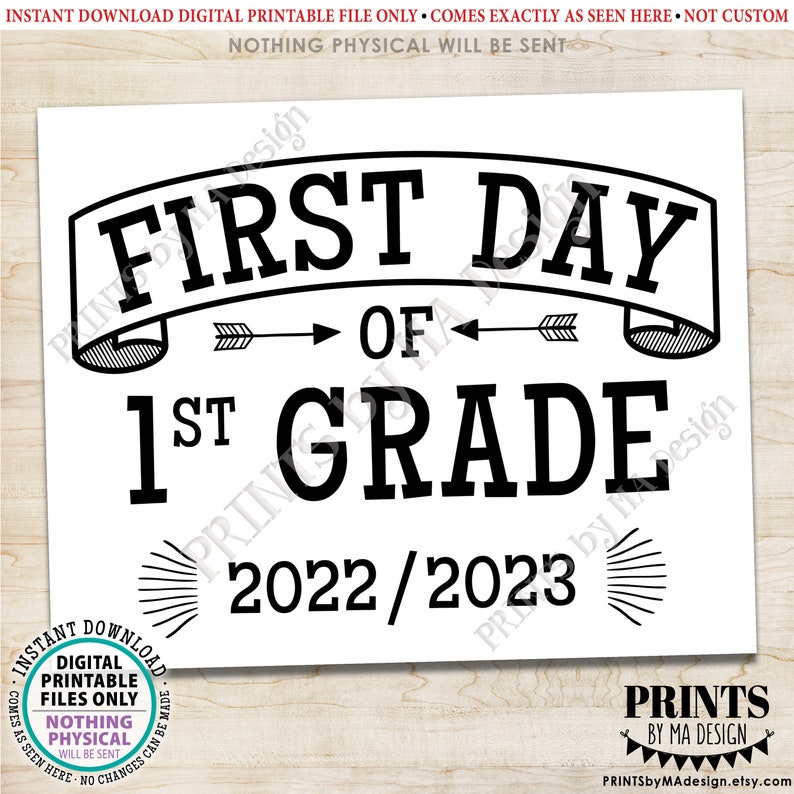 First Day of School Sign First Grader Starting 1st Grade | Etsy