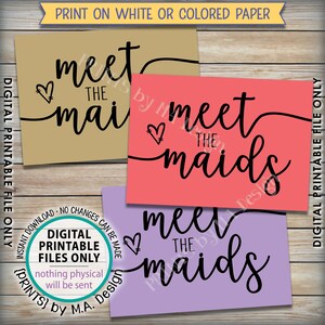 Meet the Maids Sign, Maids Wedding Sign, Meet the Bridesmaids Sign ...