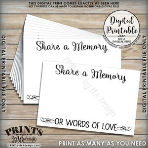 Share a Memory Card, Share Memories, Write a Memory, Please Leave a ...