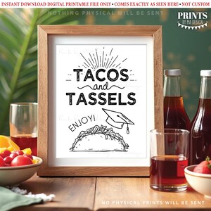 Graduation Taco Sign, Tacos & Tassels, Taco Bar Display, Grad Food ...