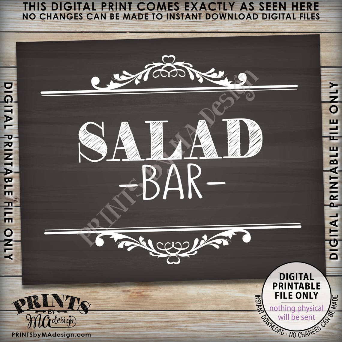 Salad Bar Sign Wedding Menu Graduation Party Retirement - Etsy